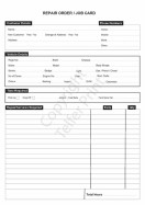 Job Card Vehicle Maintenance A4