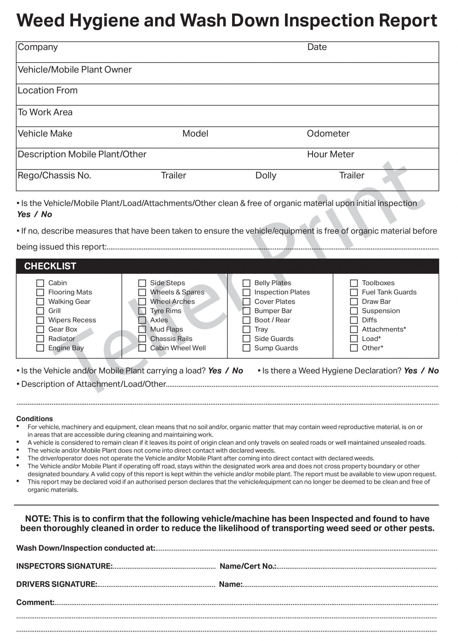 Chemical Application Spray Log Book A4 (Pre-printed)